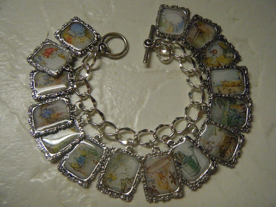 Peter Rabbit Charm Bracelet Altered Art Made to Order | Etsy