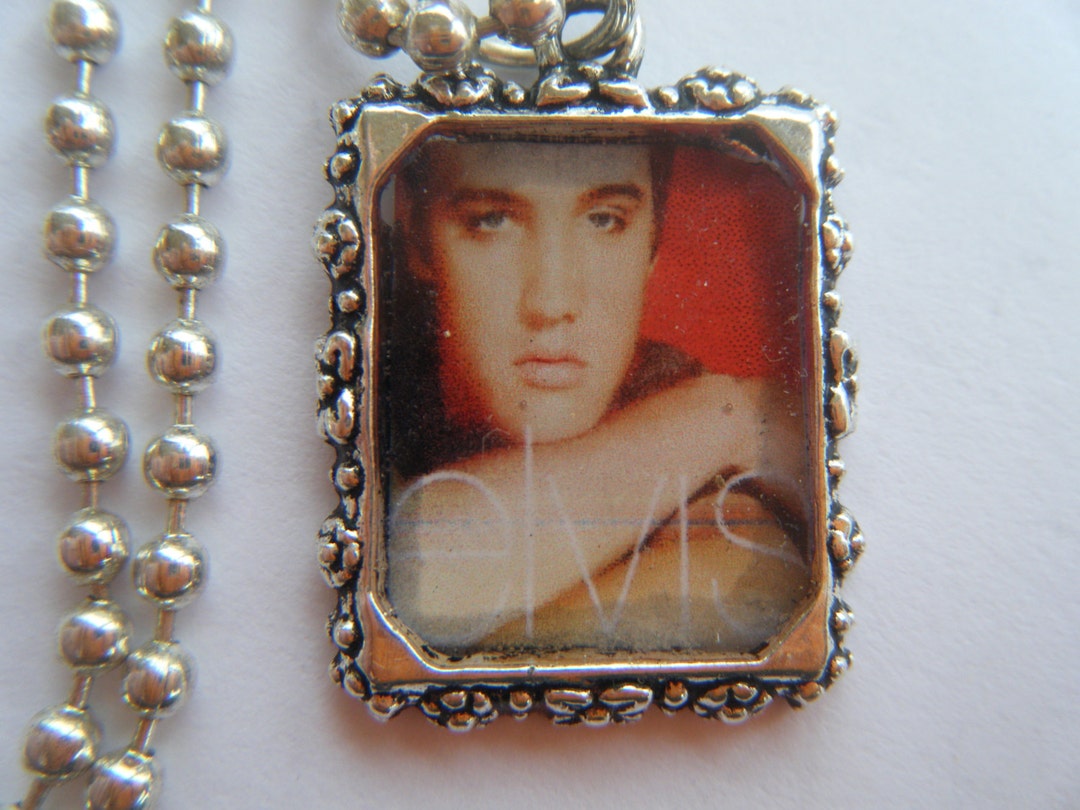 Handmade Elvis Pendant Necklace, Silver Ball Chain - Etsy