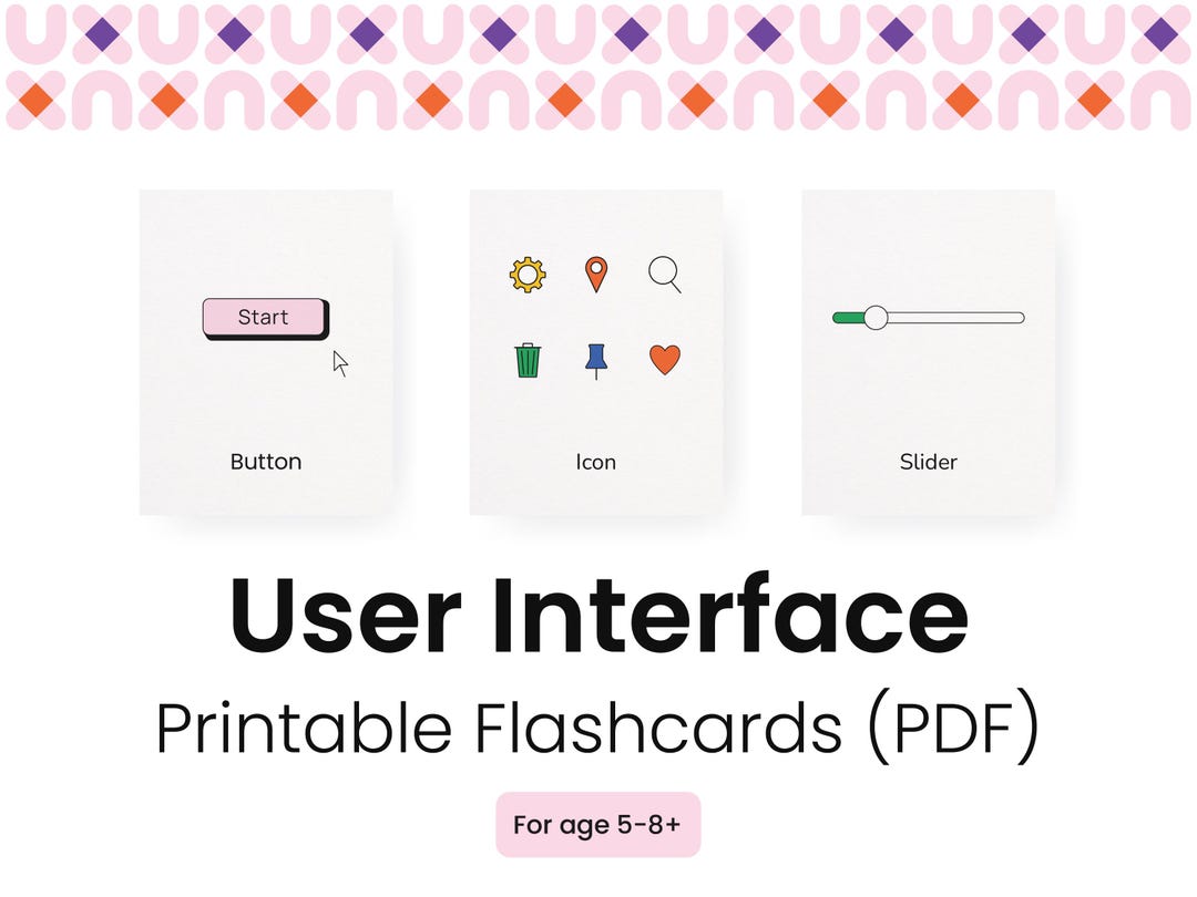 User Interface Printable Flashcards for Kids | Early Tech & Design ...