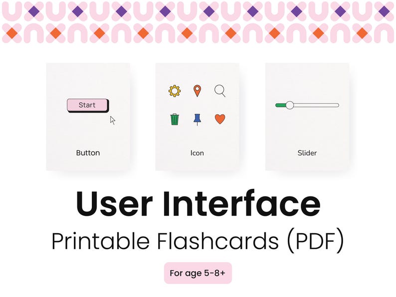User Interface Printable Flashcards for Kids | Early Tech & Design ...