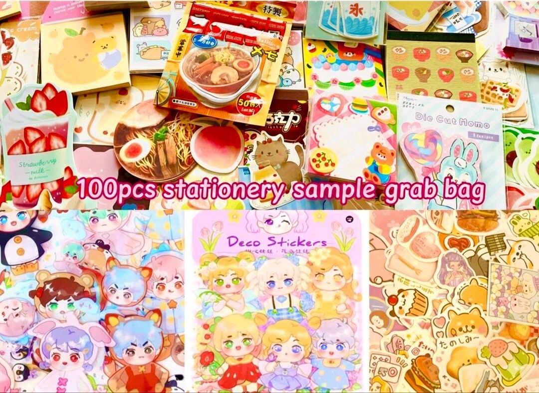 100pcs Kawaii Grab Bag Cute Kawaii Doll Girl Boy Sticker Sack Kawaii ...