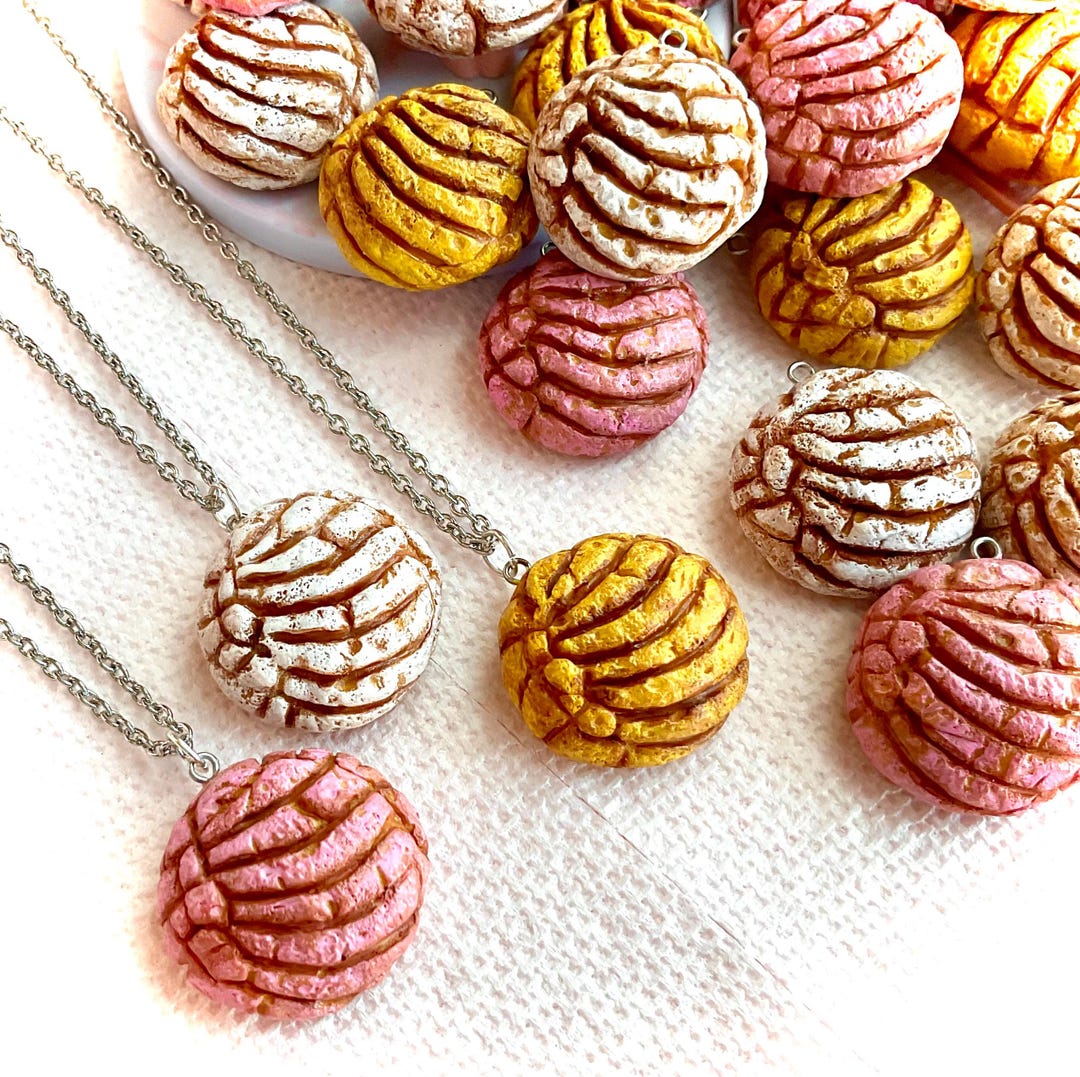 Handmade Concha Bread Clay Sculpture Necklace,food Necklace,bread ...