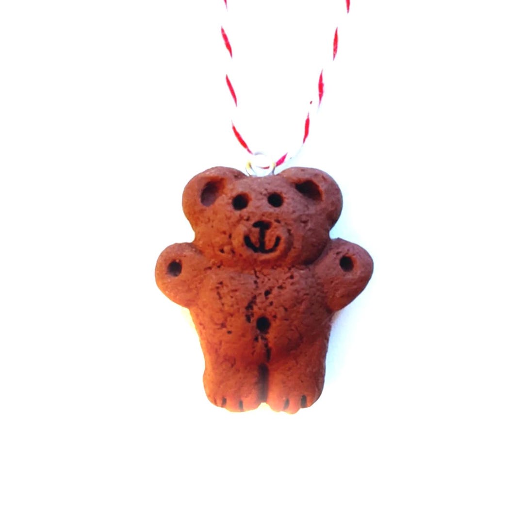Handmade Chocolate Teddy Graham Bear Cracker Clay Ornament,food ...