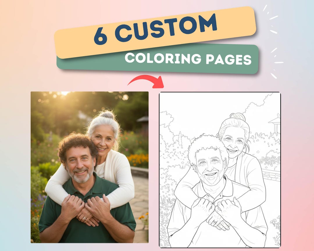Custom Family Reunion Coloring Pages From Photos (digital Download) - Etsy