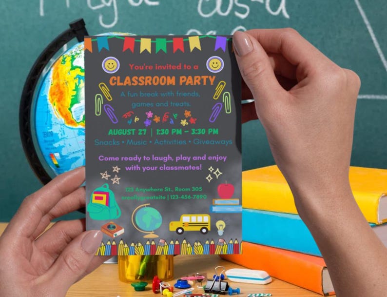 Classroom Party Invitation Printable – Editable School Celebration ...