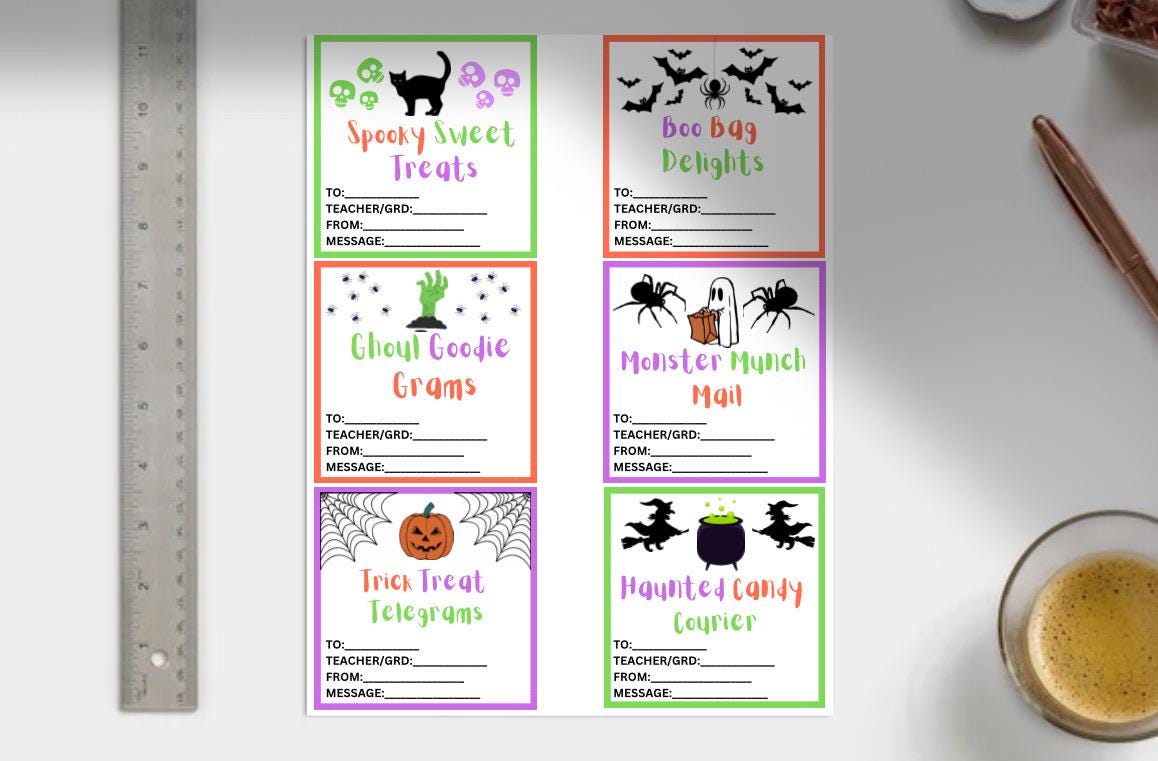 Printable Halloween Candy Gram for School Fundraiser – Editable Tag - Etsy