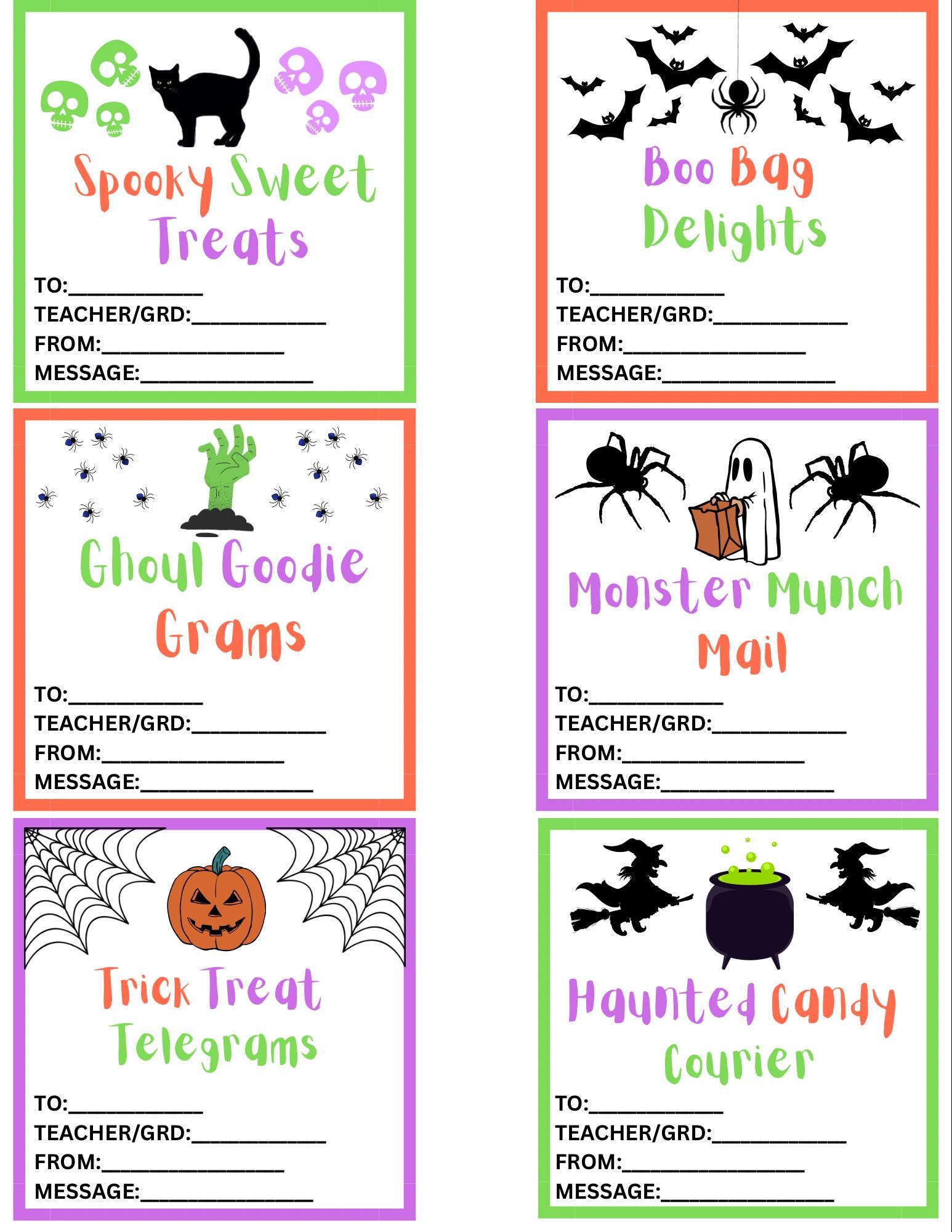 Printable Halloween Candy Gram for School Fundraiser – Editable Tag - Etsy
