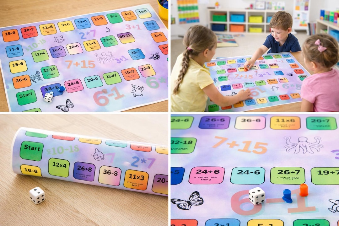 Printable Math Board Game for Kids Printable Addition, Subtraction ...