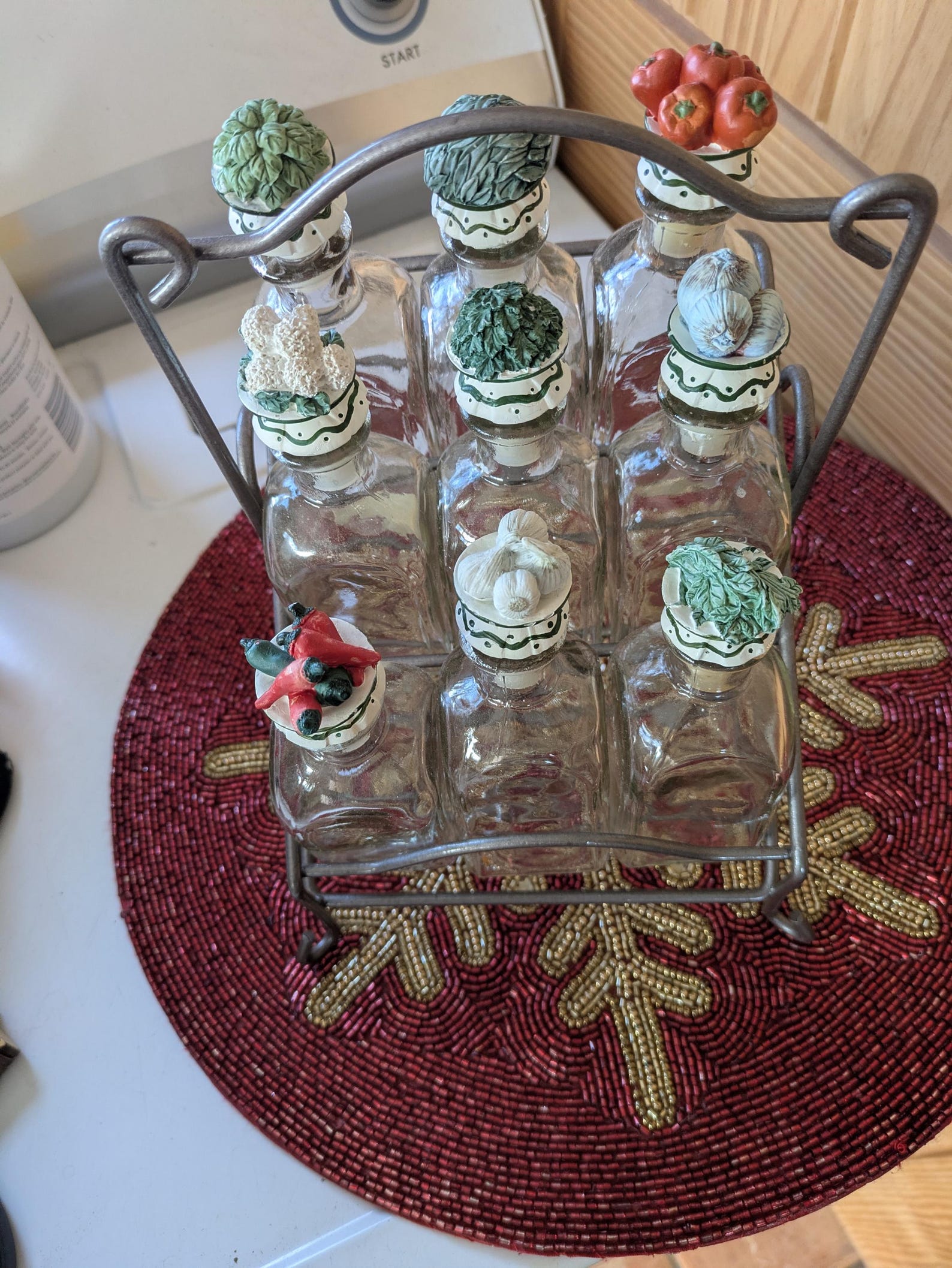 Vintage Nine Piece Spice Rack, Olive Oil Display - Etsy