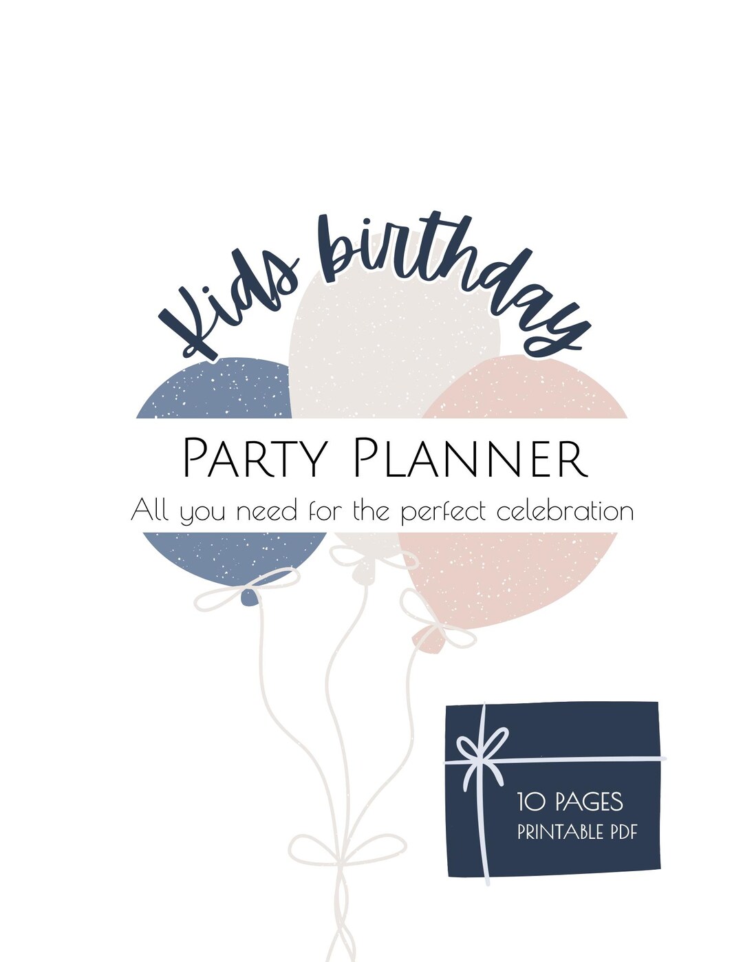 Kids Birthday Party Planner, 10-page Printable PDF, Digital Download - Etsy