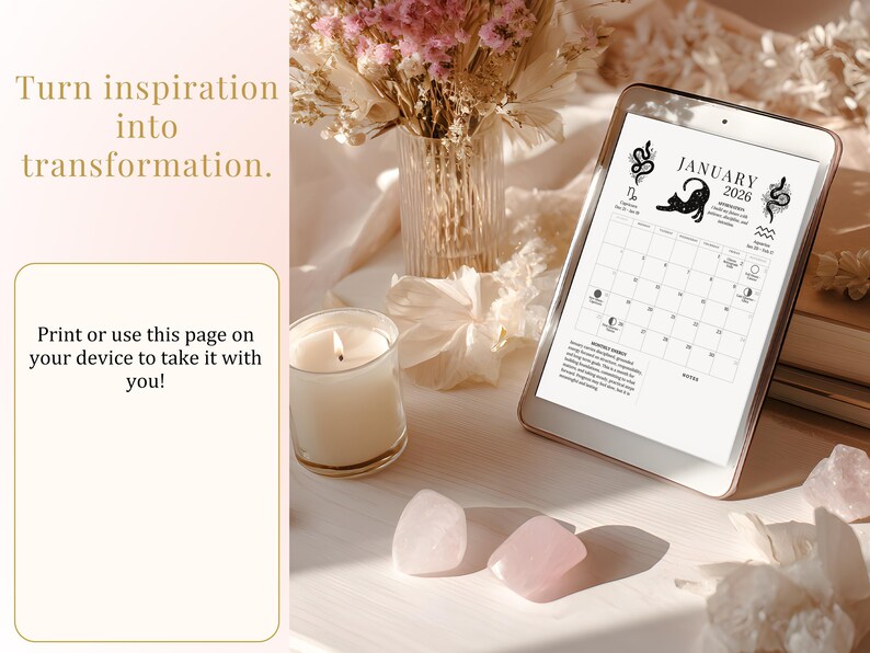 2026 Moon Calendar | Lunar and Astrological Planner Pages, Northern ...
