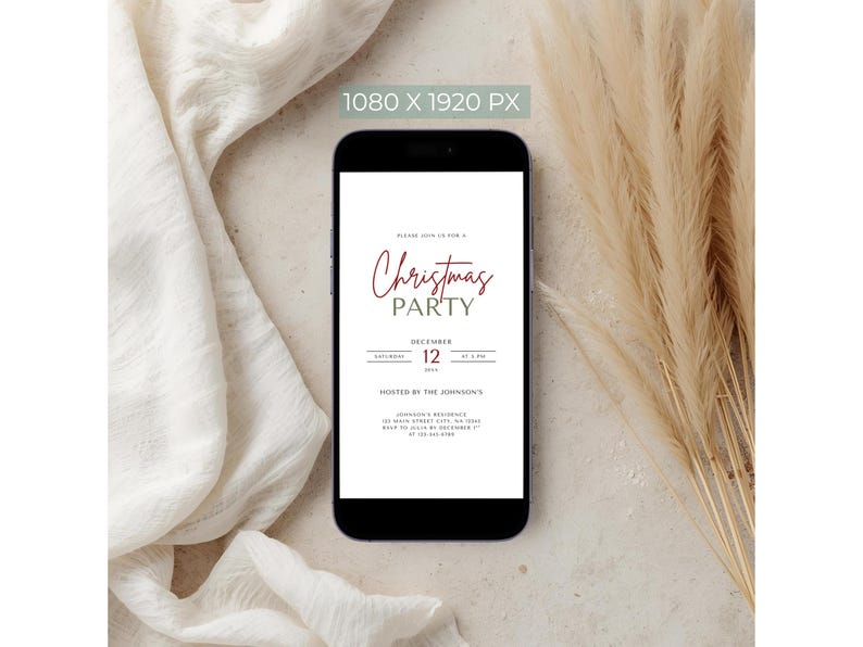 Editable Christmas Party Invitation Template, Holiday Party Invite ...