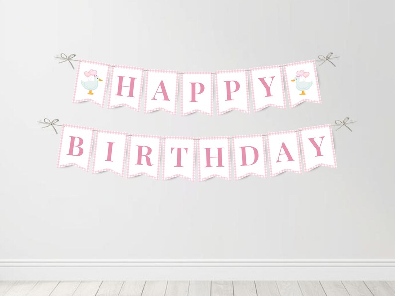 Editable One Silly Goose First Birthday Printable Banner: Girl 1st ...