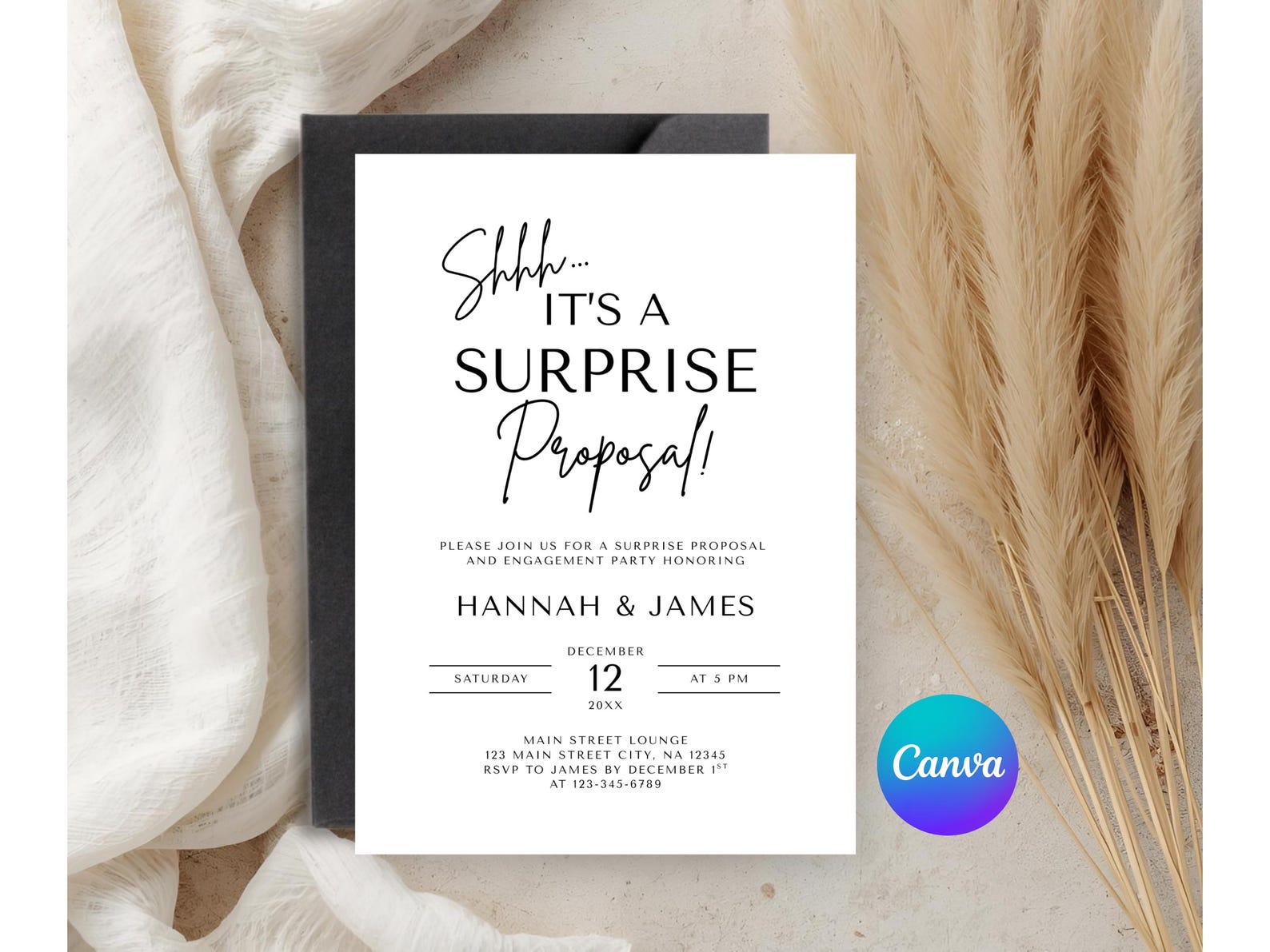 Editable Surprise Proposal Invitation Template, Modern Engagement Party ...