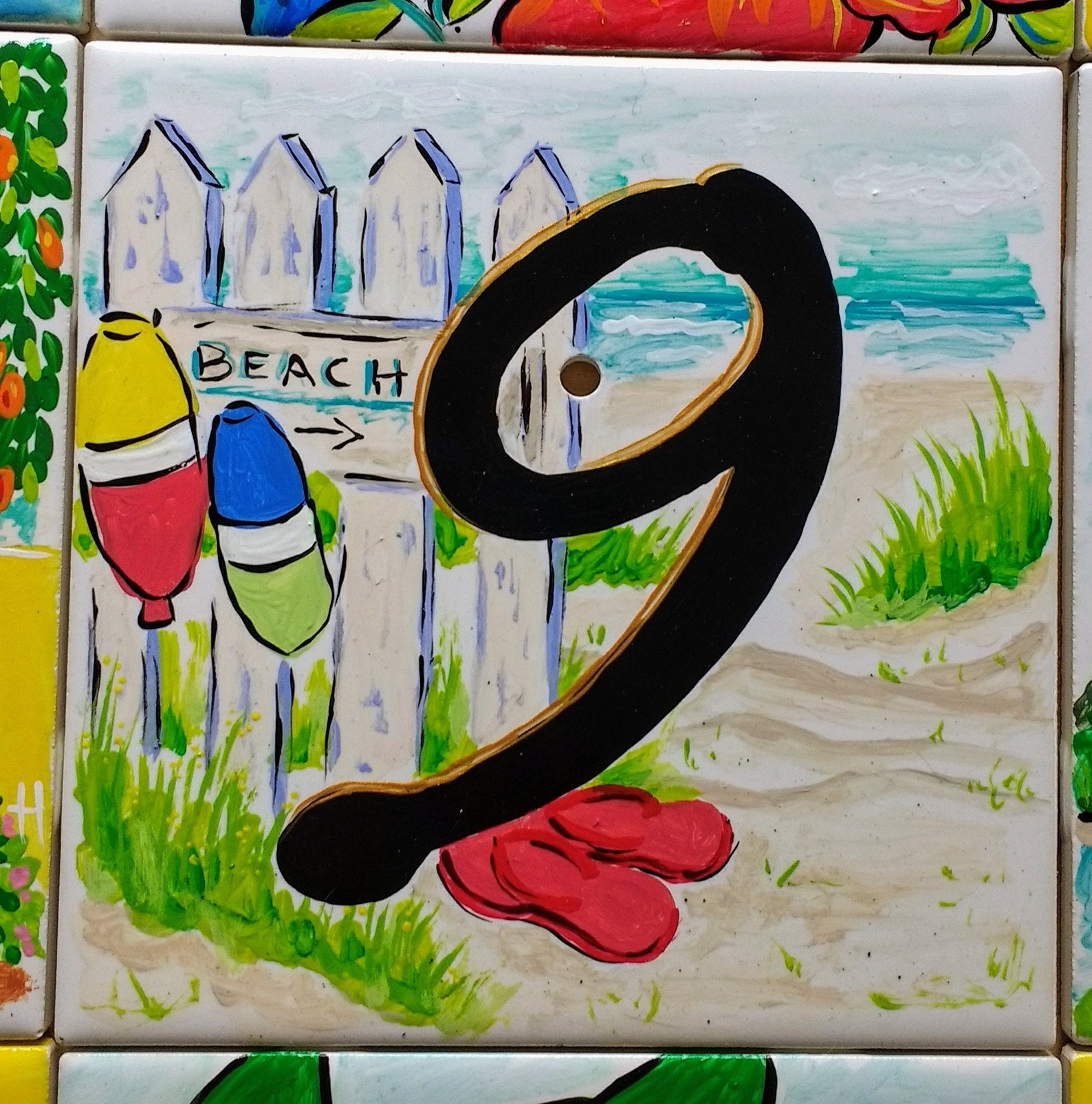 Address Numbers Beachy Tiles Numbers 1-9 | Etsy