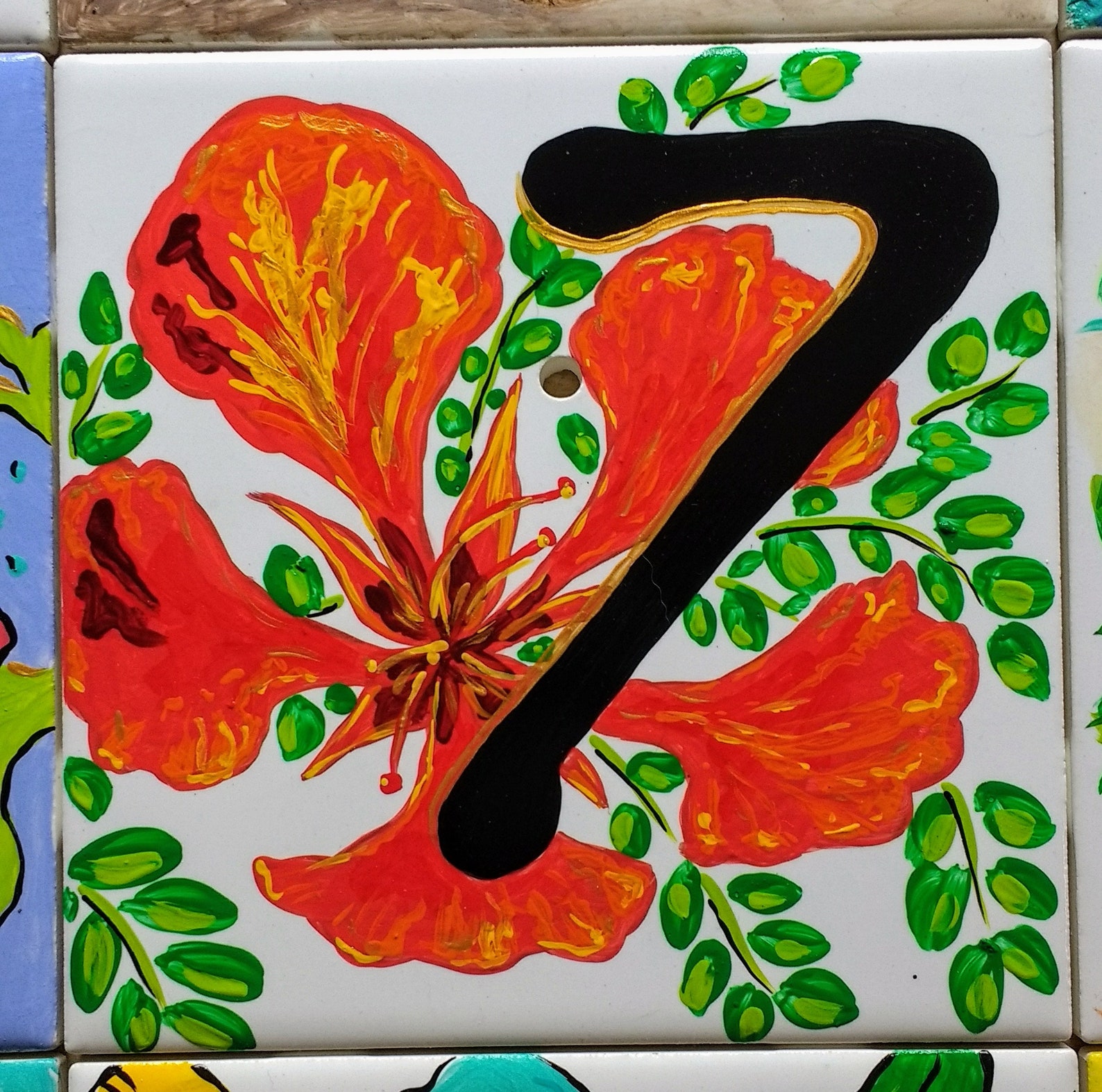 Address Numbers Beachy Tiles Numbers 1-9 - Etsy