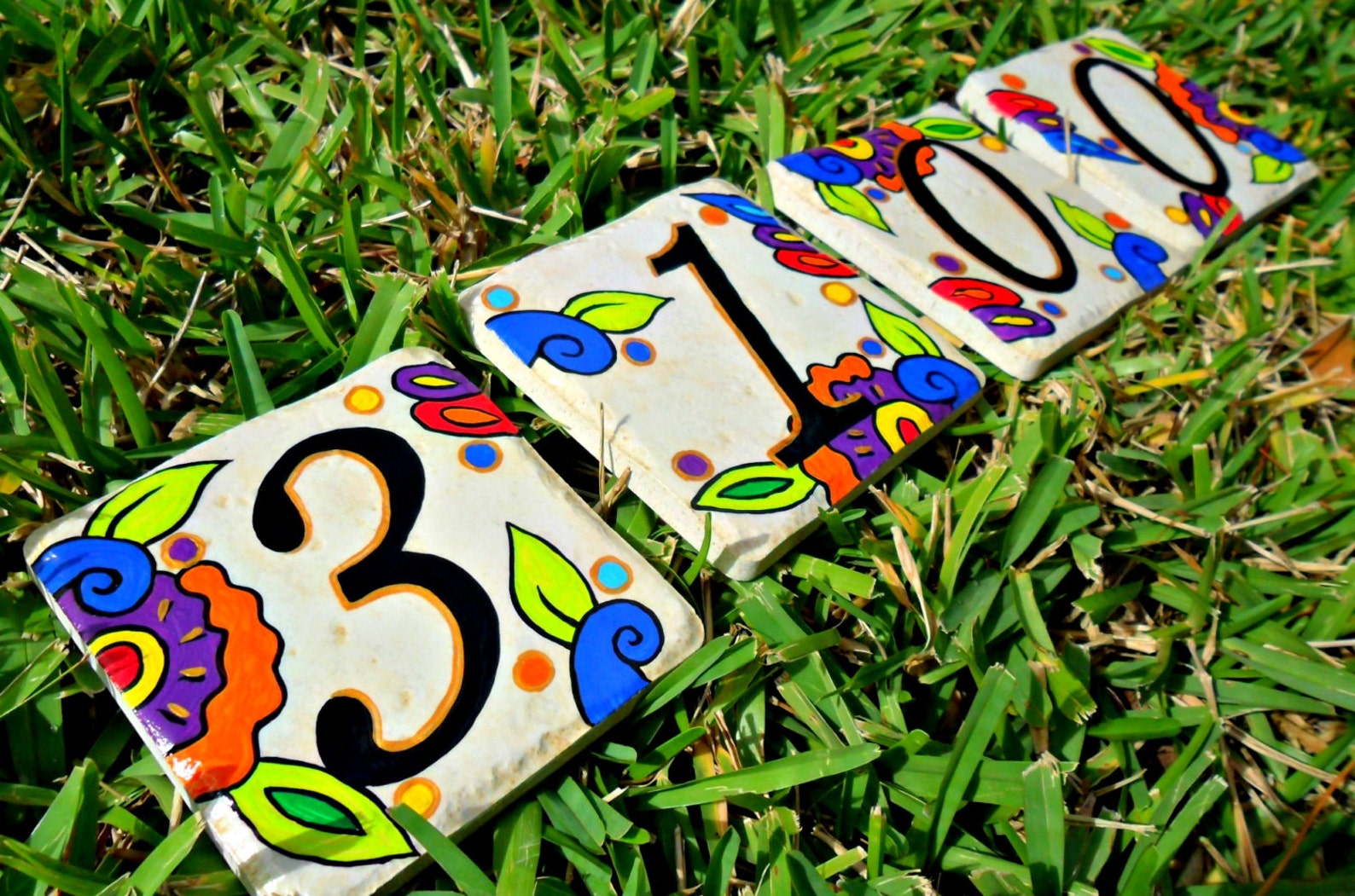 House Numbers Address Tiles SPANISH COOL - Etsy