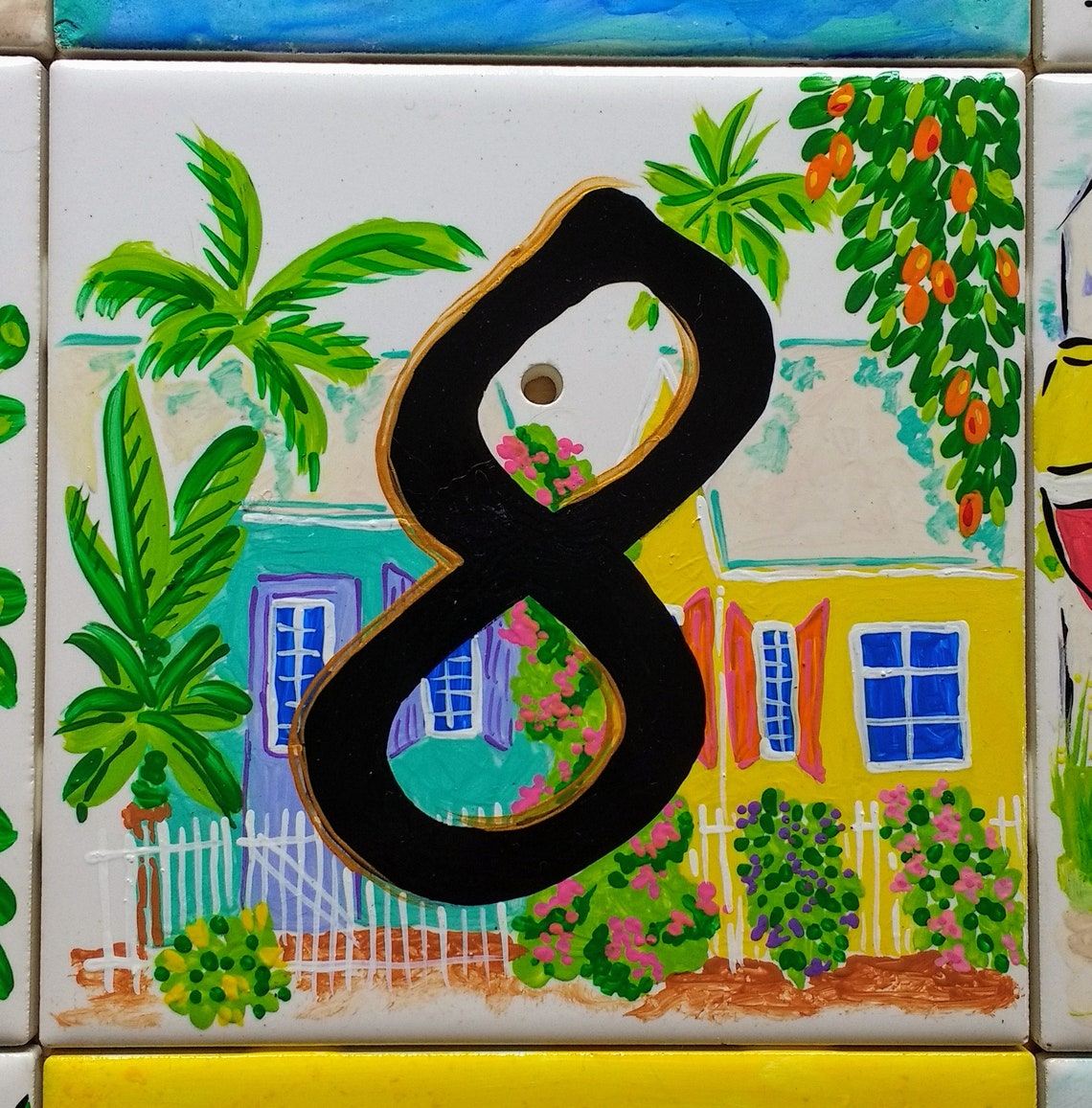 Address Numbers Beachy Tiles Numbers 1-9 - Etsy