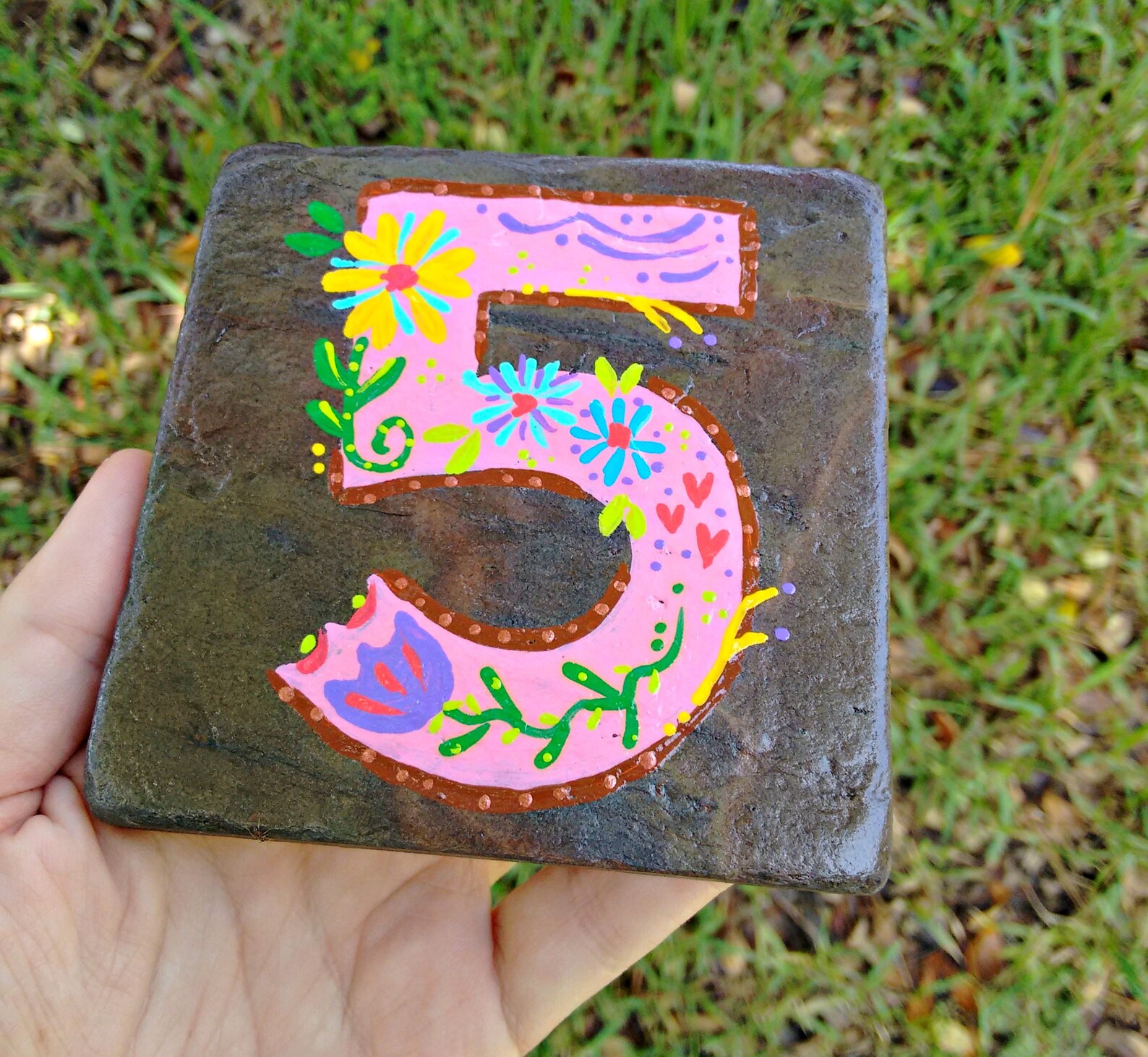 Boho House Numbers on Tile - Etsy