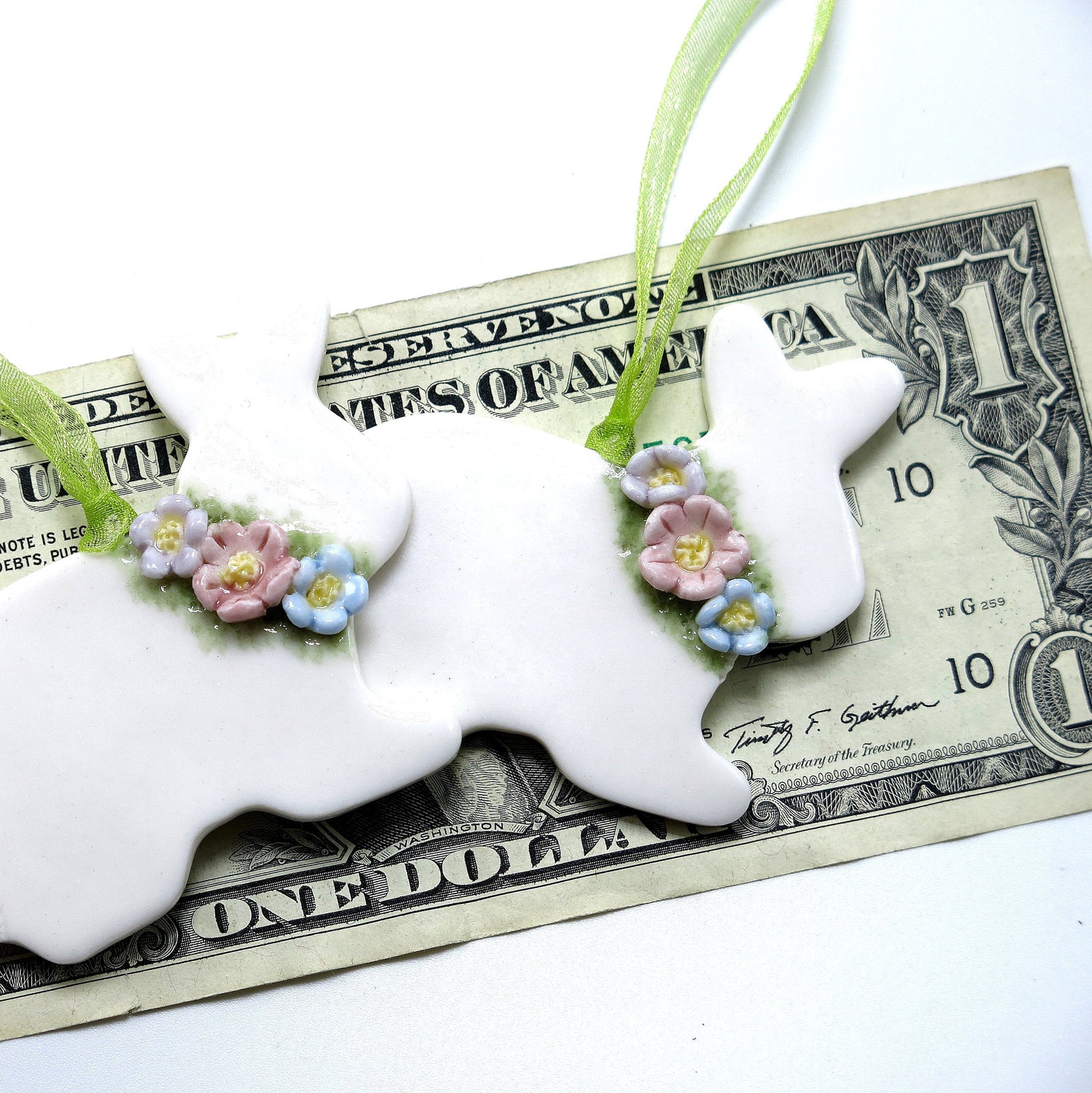 Ceramic Rabbit Ornament Bunny Theme 1st Christmas Tree Decor - Etsy