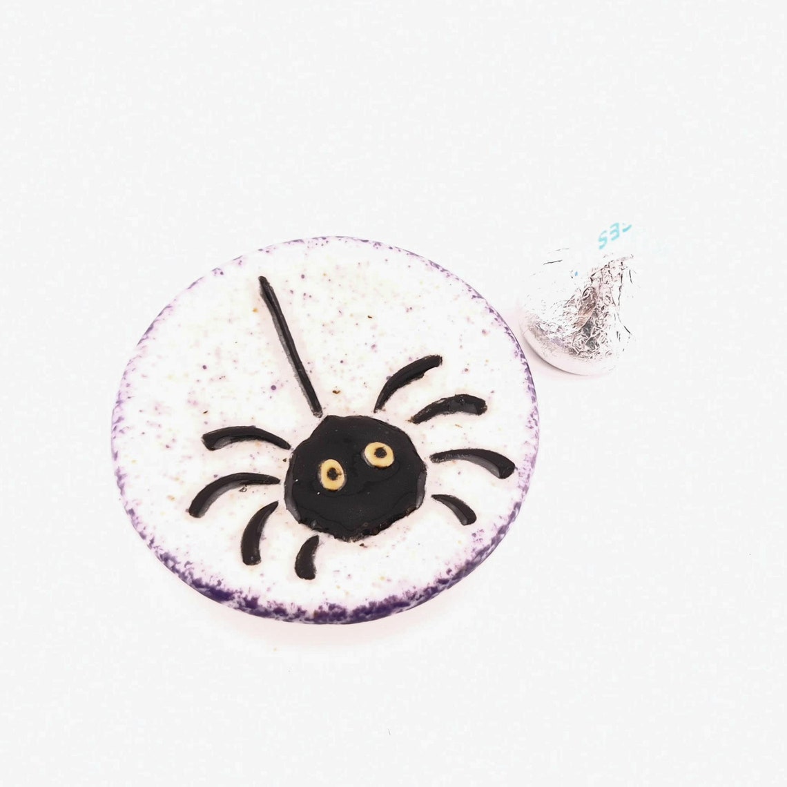 Pottery Halloween Jumping Spider Trinket Dish, 2.25" Ceramic Ring Dish ...