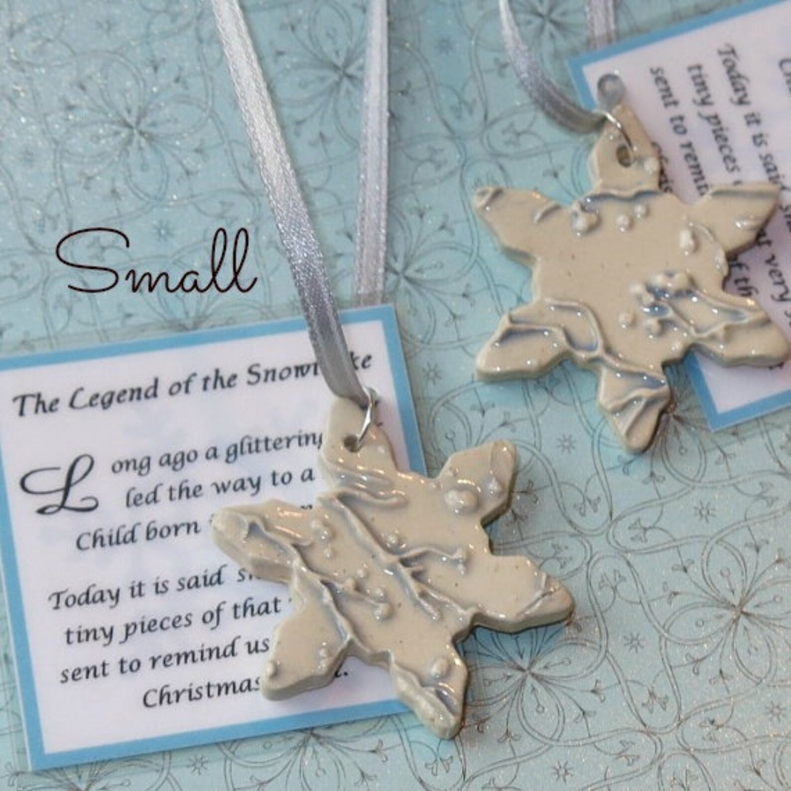 Ceramic Legend Snowflake Ornament, 1 3/8", Christian Sunday School ...