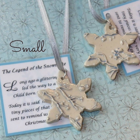 Ceramic Legend Snowflake Ornament, 1 3/8", Christian Sunday School ...