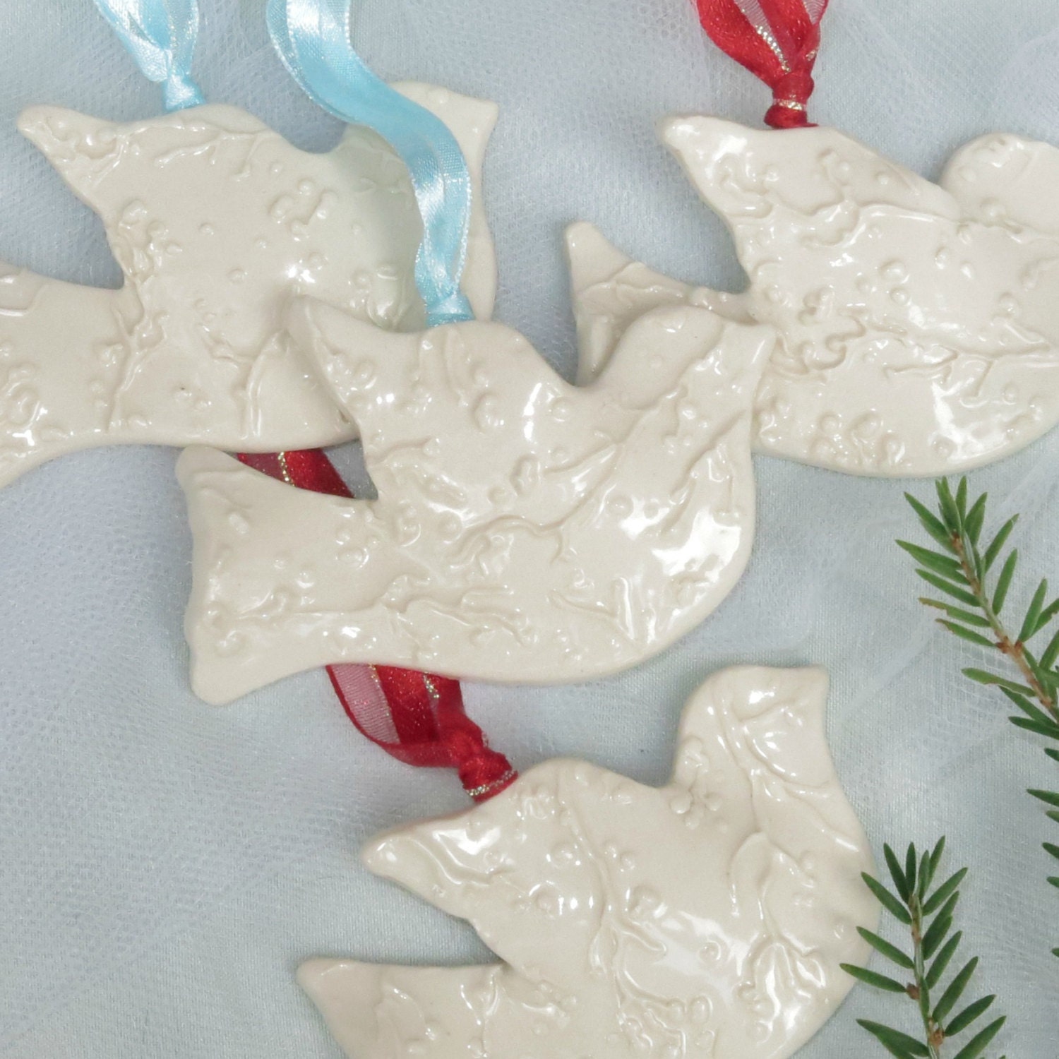 Personalized Ceramic White Peace Dove Ornament Pottery Bird - Etsy