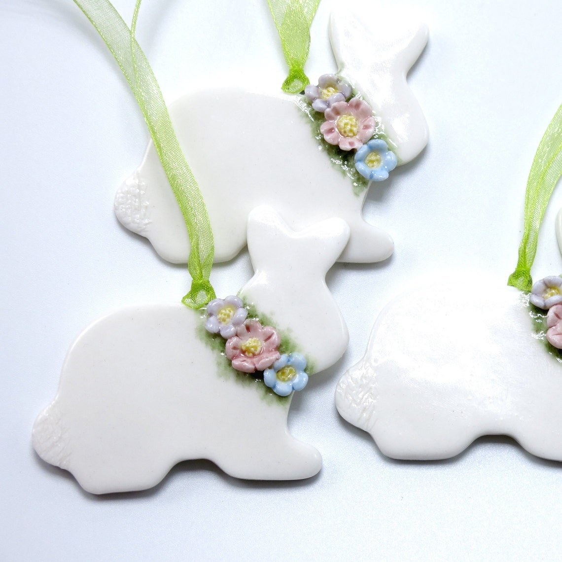 Ceramic Rabbit Ornament Bunny Theme 1st Christmas Tree Decor - Etsy