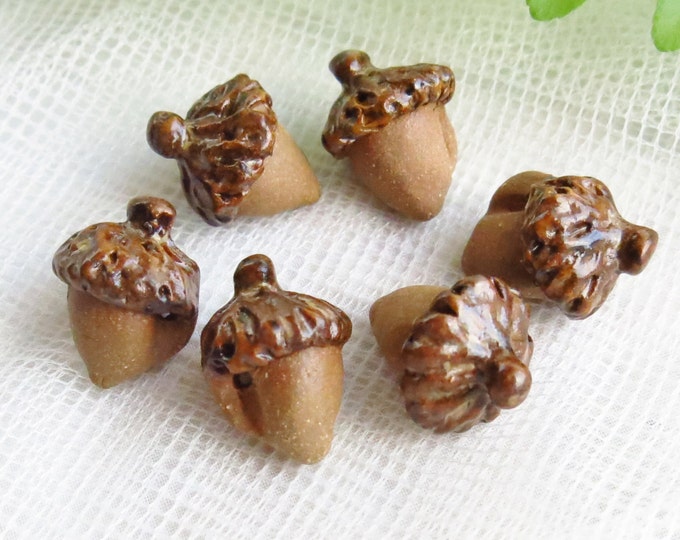 Pottery Acorn Button 1-6 With Volume Discount, Handmade Ceramic, 3 ...
