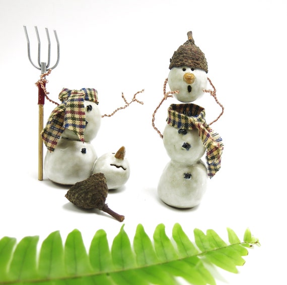 Whimsical Pottery Snowman 1 Piece Primitive Ceramic - Etsy