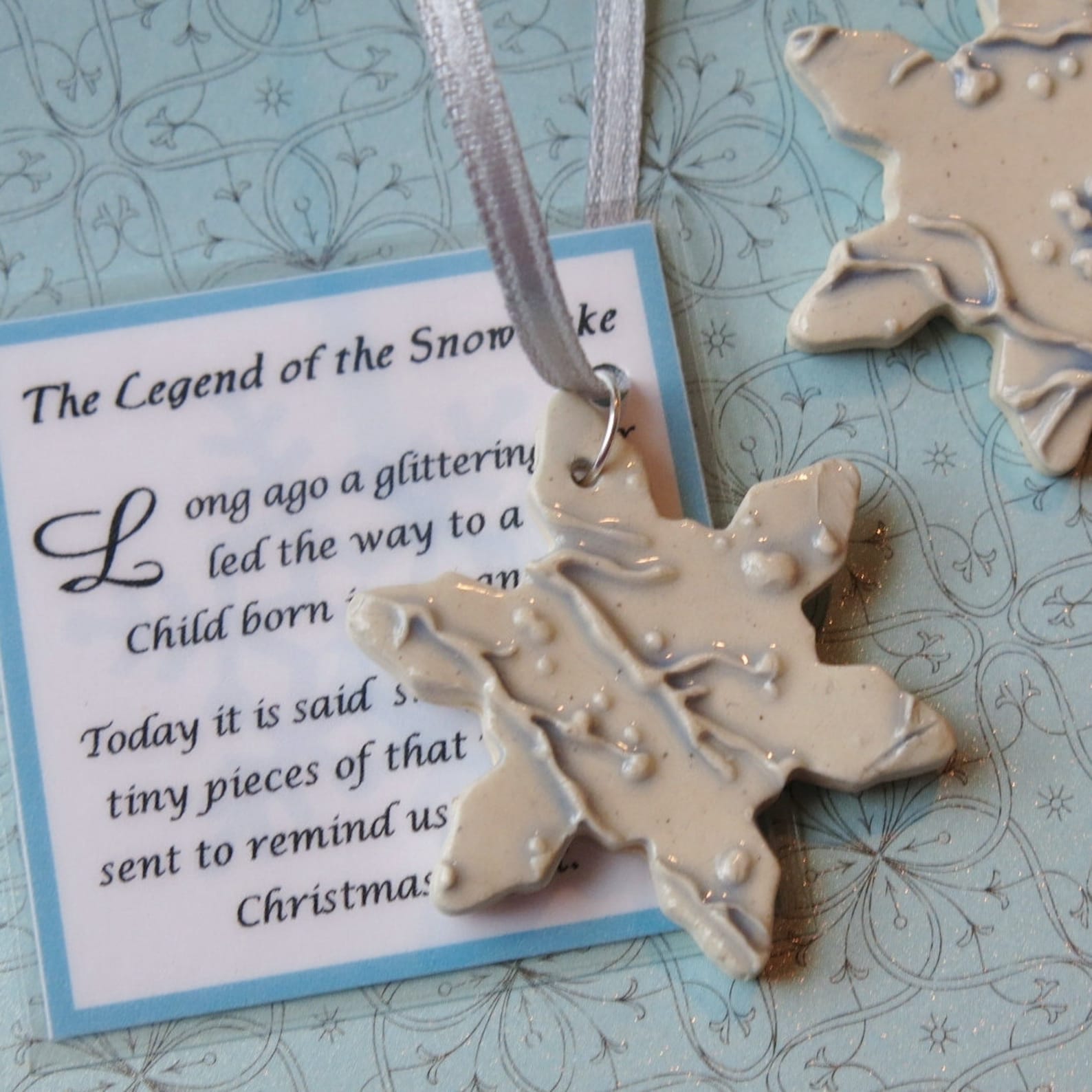 Ceramic Legend Snowflake Ornament, 1 3/8", Christian Sunday School ...
