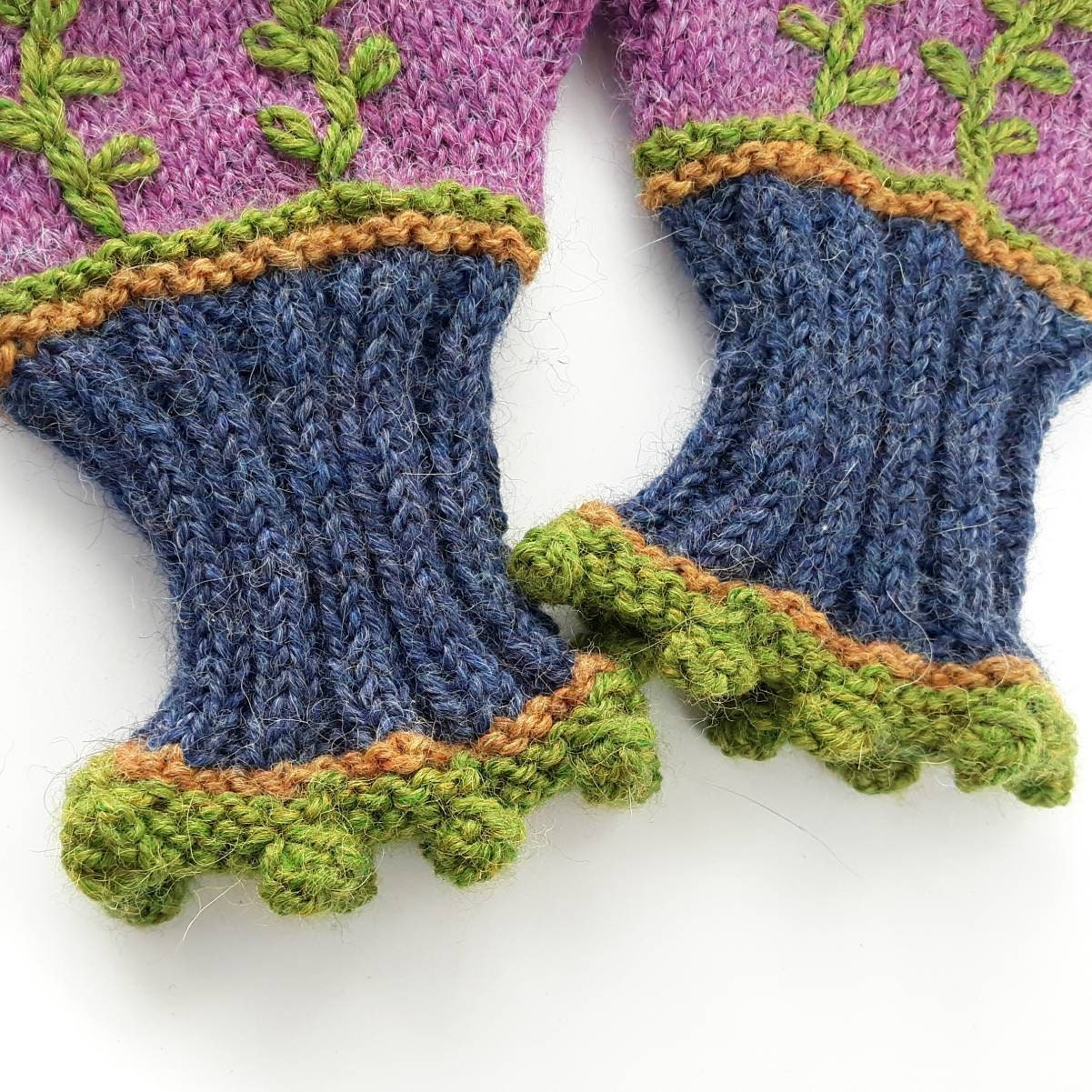 Fingerless Texting Gloves / USA Handmade Mittens Embroidered - Etsy ...