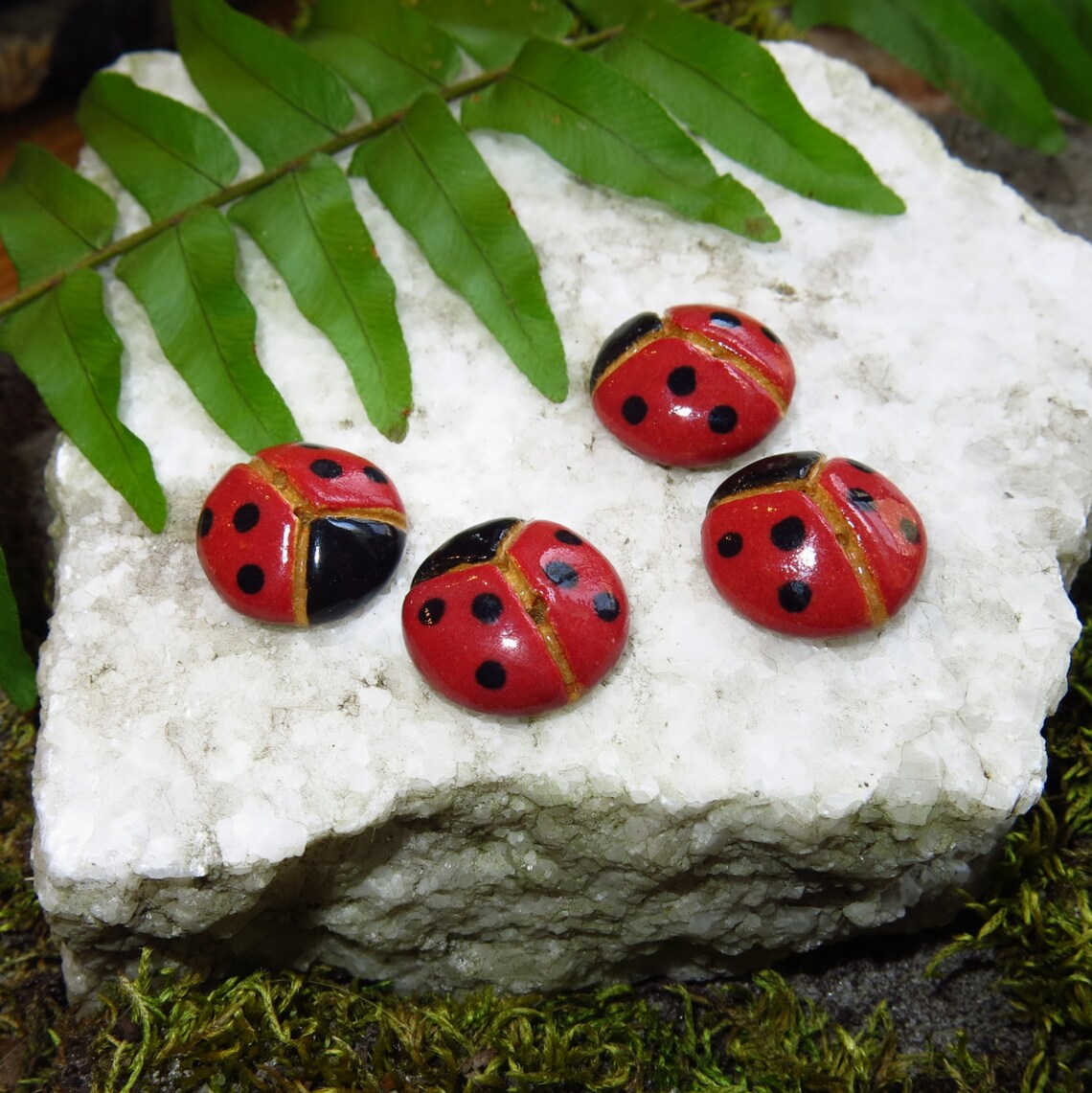 Miniature Pottery Ladybug 1 Succulent Garden Decor Sculpted | Etsy