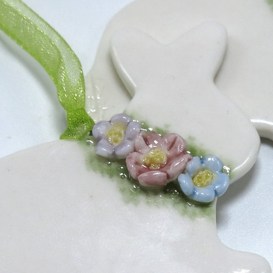 Ceramic Rabbit Ornament Bunny Theme 1st Christmas Tree Decor - Etsy