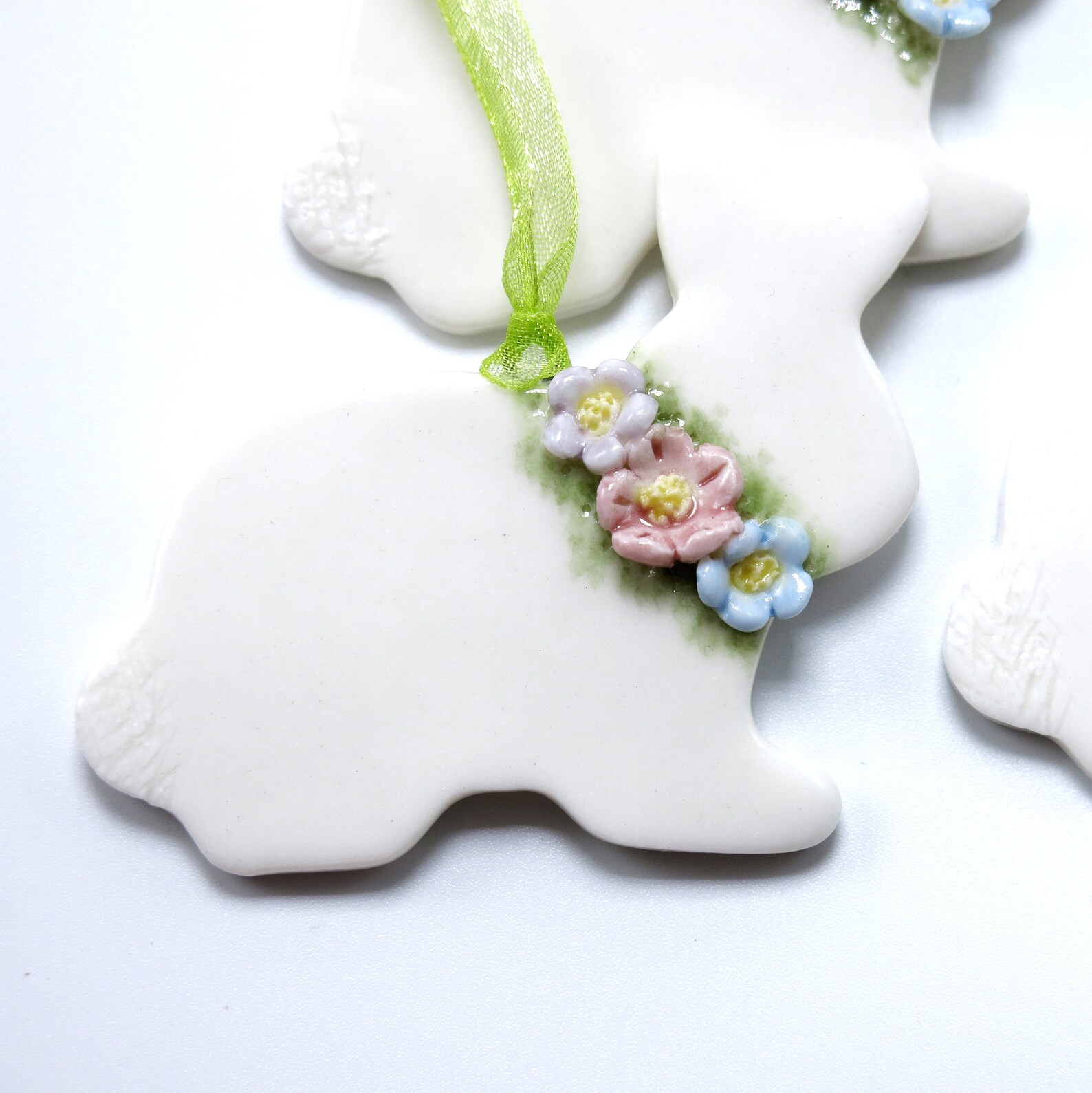 Ceramic Rabbit Ornament Bunny Theme 1st Christmas Tree Decor - Etsy