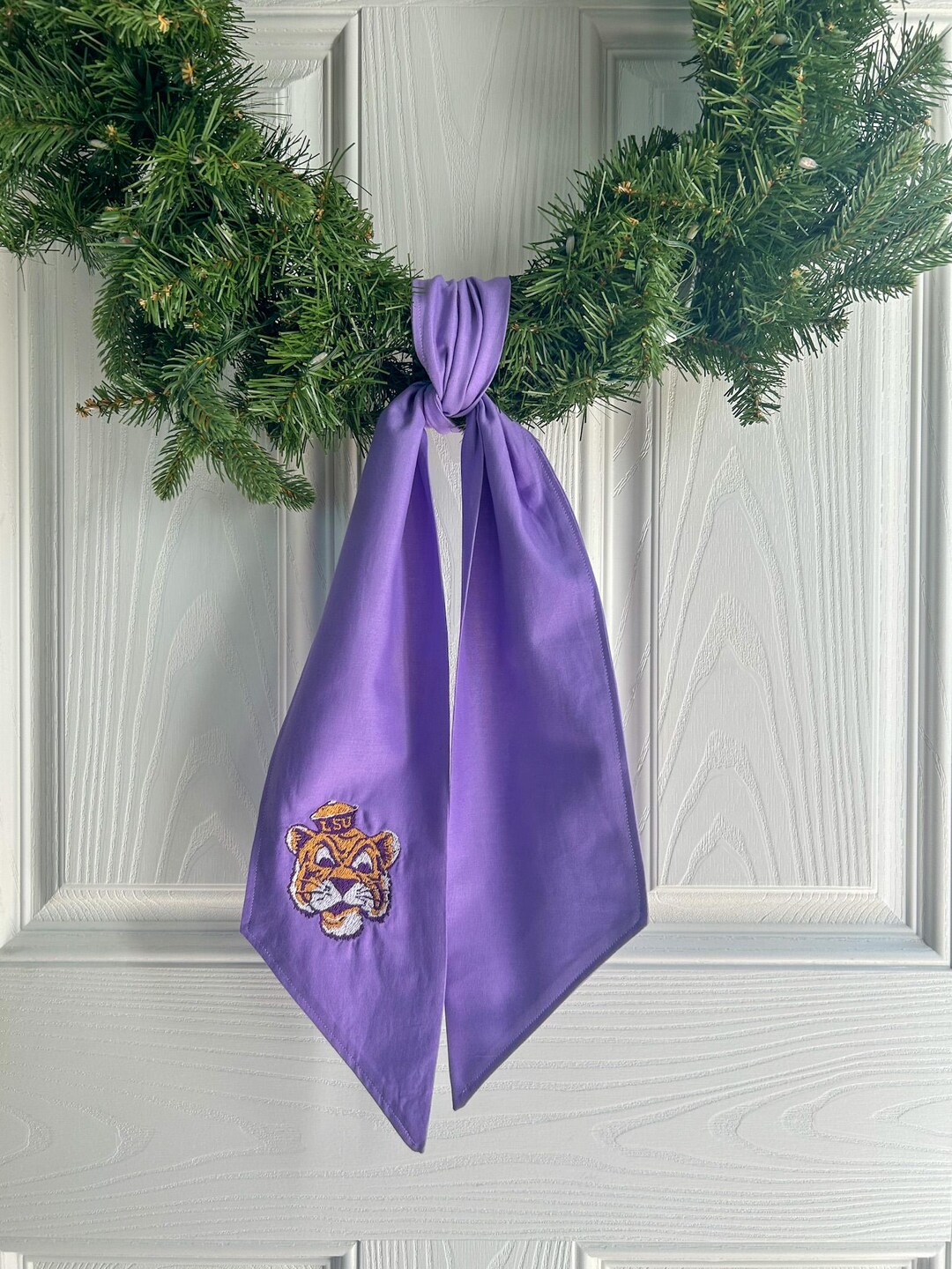 Personalized Embroidery LSU Football Fan Wreath Sash, Customizable ...