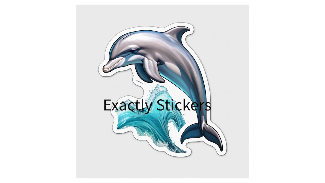 Dolphin Sticker, Waterproof Vinyl, UV Resistant, Die Cut, Sea Creature ...