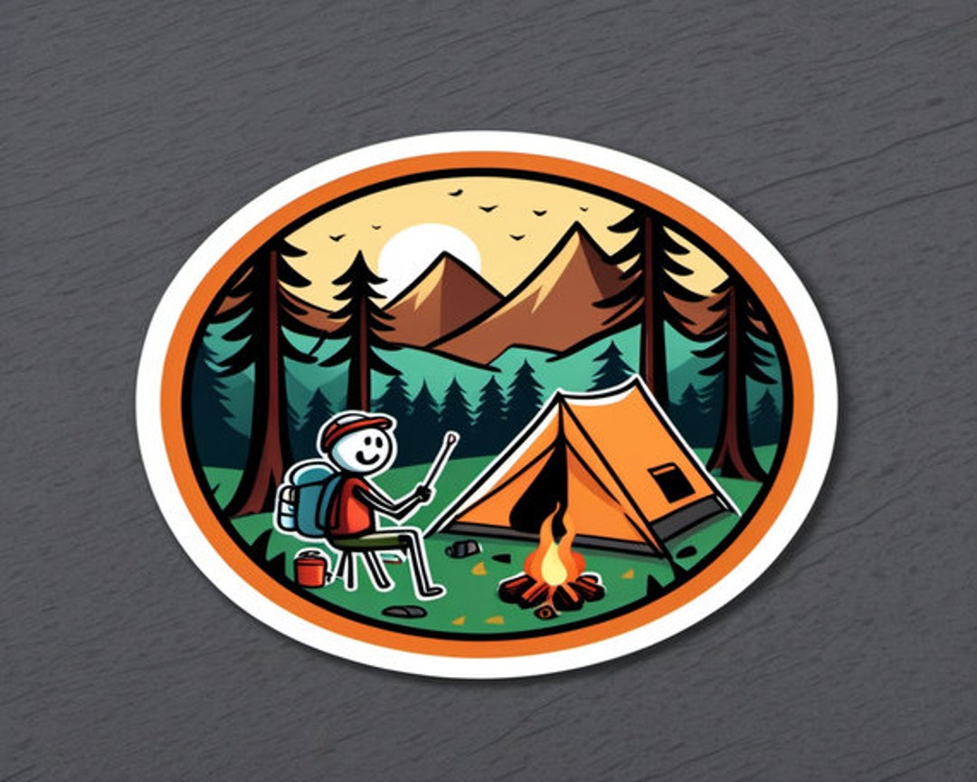 Stickman Camping. Bumper Sticker, RV Sticker, Camping Sticker, Laptop ...