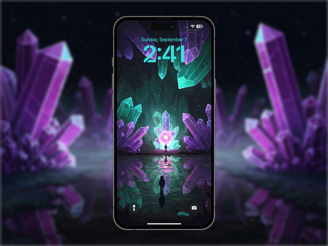 Crystal Cave | Pixel Art Wallpaper | Instant Download - Etsy