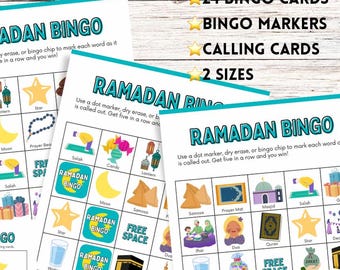 Ramadan Bingo Game – 18 Printable Cards, Ramadan and Eid Activity ...