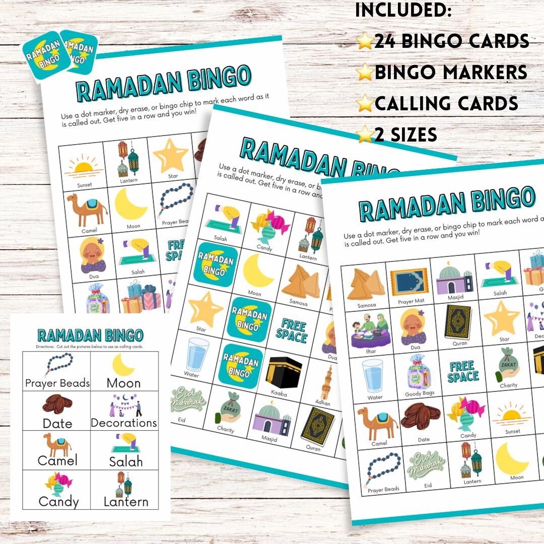 Ramadan Eid Bingo Cards-digital Download - Etsy