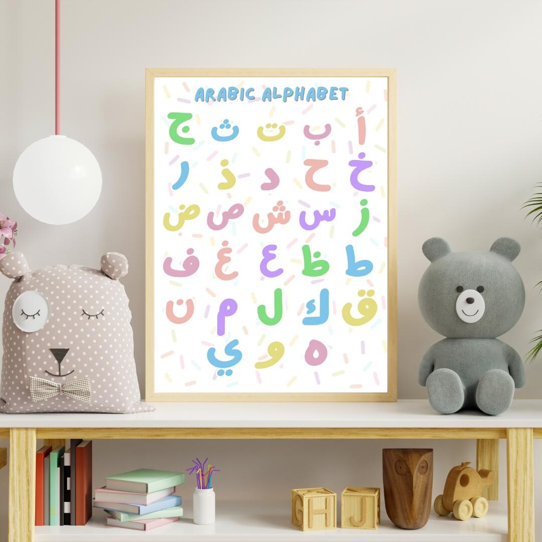Arabic Alphabet Wall Art: Kids' Islamic Learning Print (digital ...