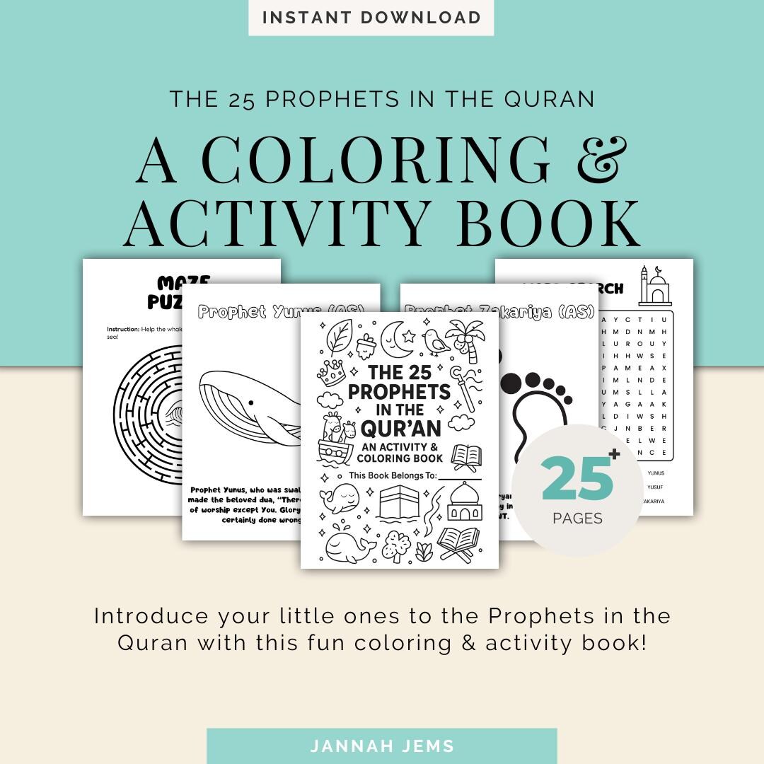 25 Prophets in the Quran: Coloring & Activity Book - Etsy