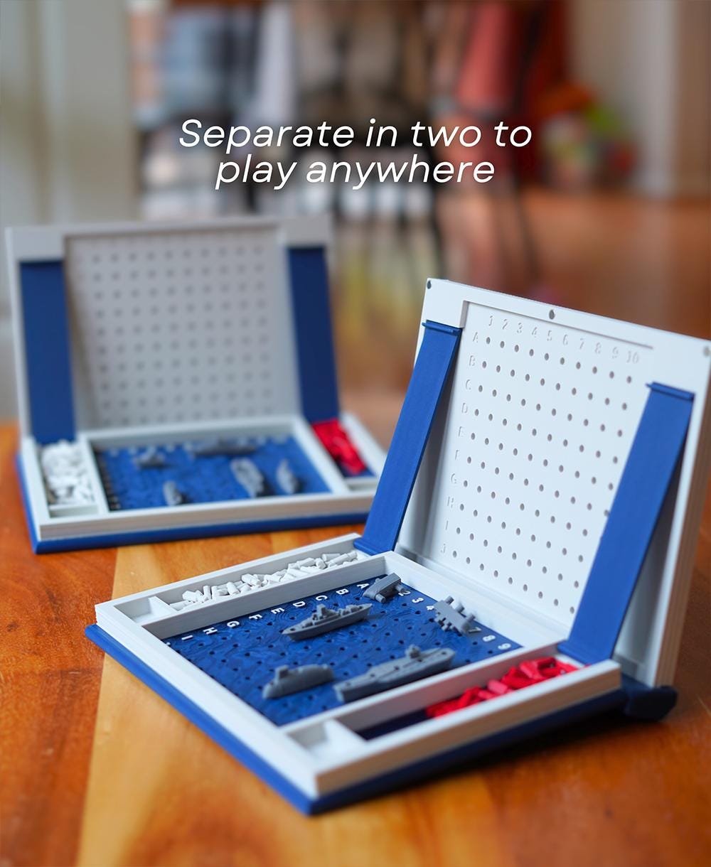 Playbook’d – Sea Battle | 3D Printed Travel Board Game Book | Compact ...