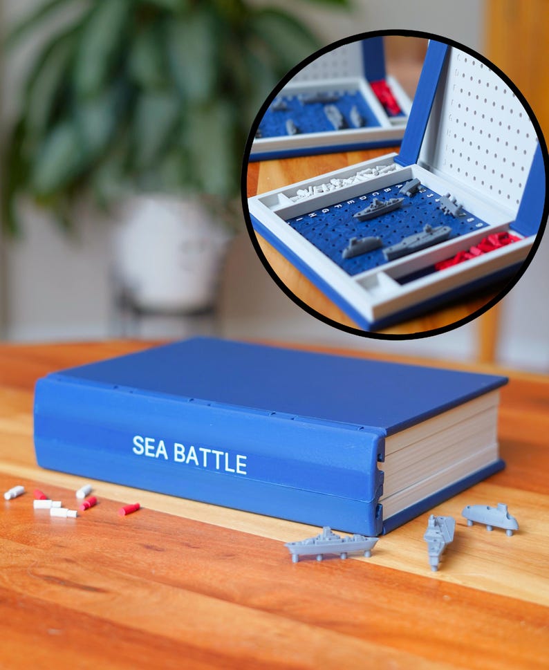 Playbook’d – Sea Battle | 3D Printed Travel Board Game Book | Compact ...