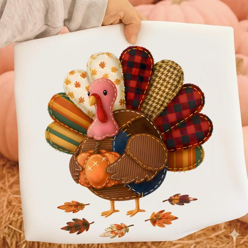 Patchwork Turkey PNG | Thanksgiving Sublimation Design | Fall Plaid ...