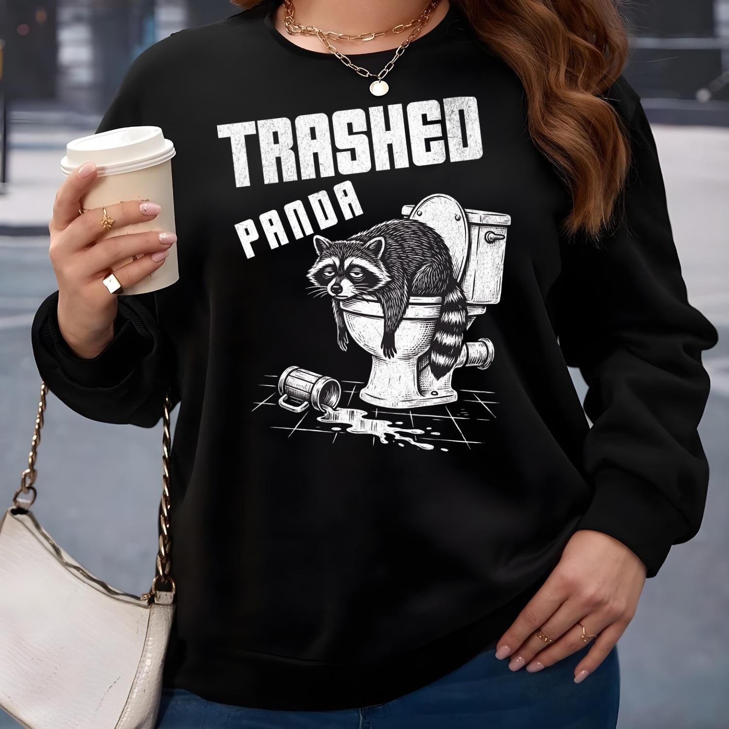 Trashed Panda PNG | Funny Drunk Raccoon PNG | Humor Animal Sublimation ...