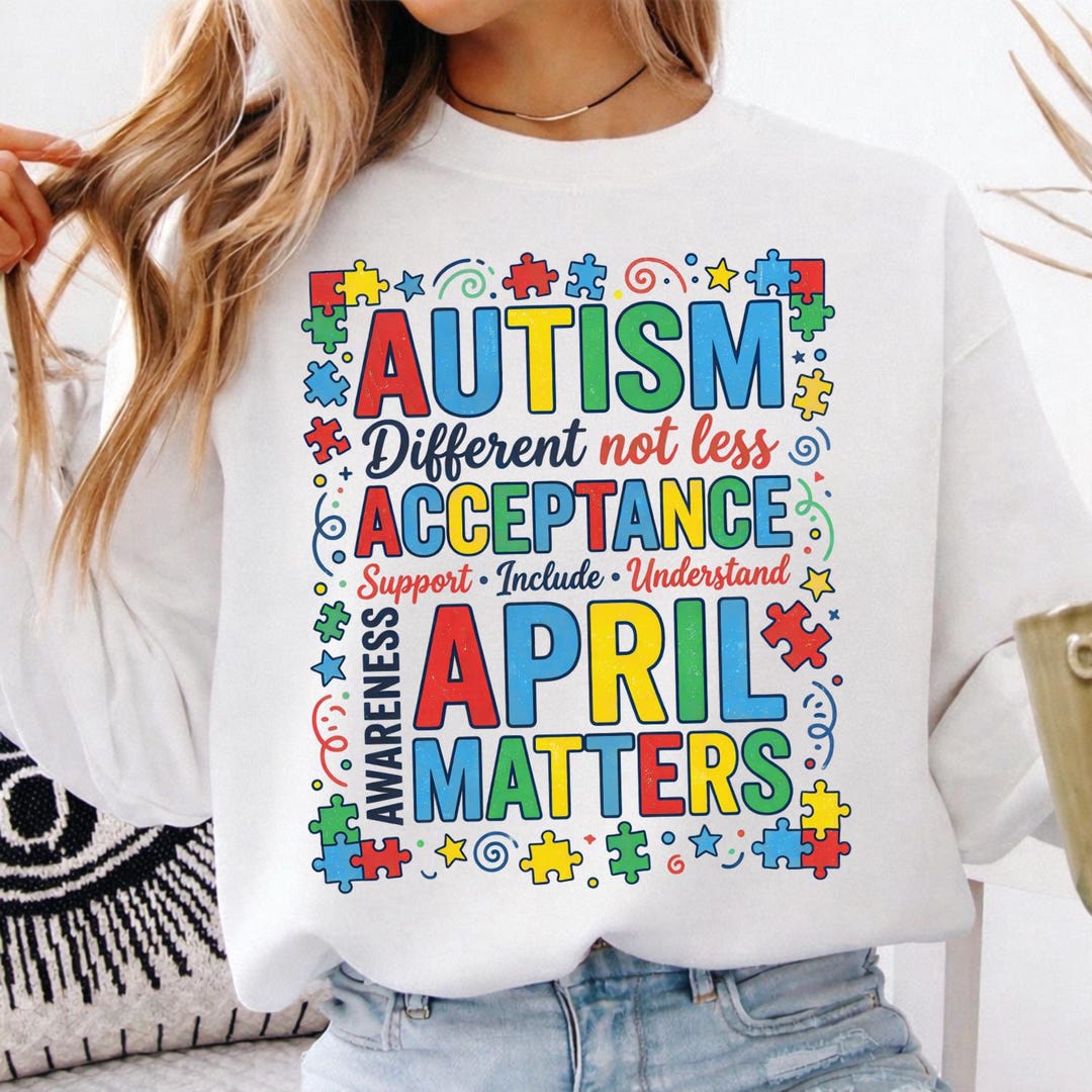 Autism Different Not Less PNG | Autism Acceptance Awareness April ...