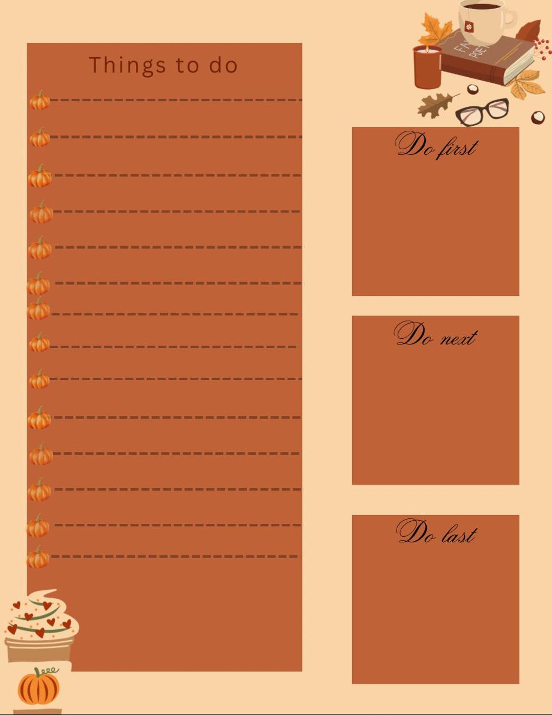 Fall Themed To-do List - Etsy